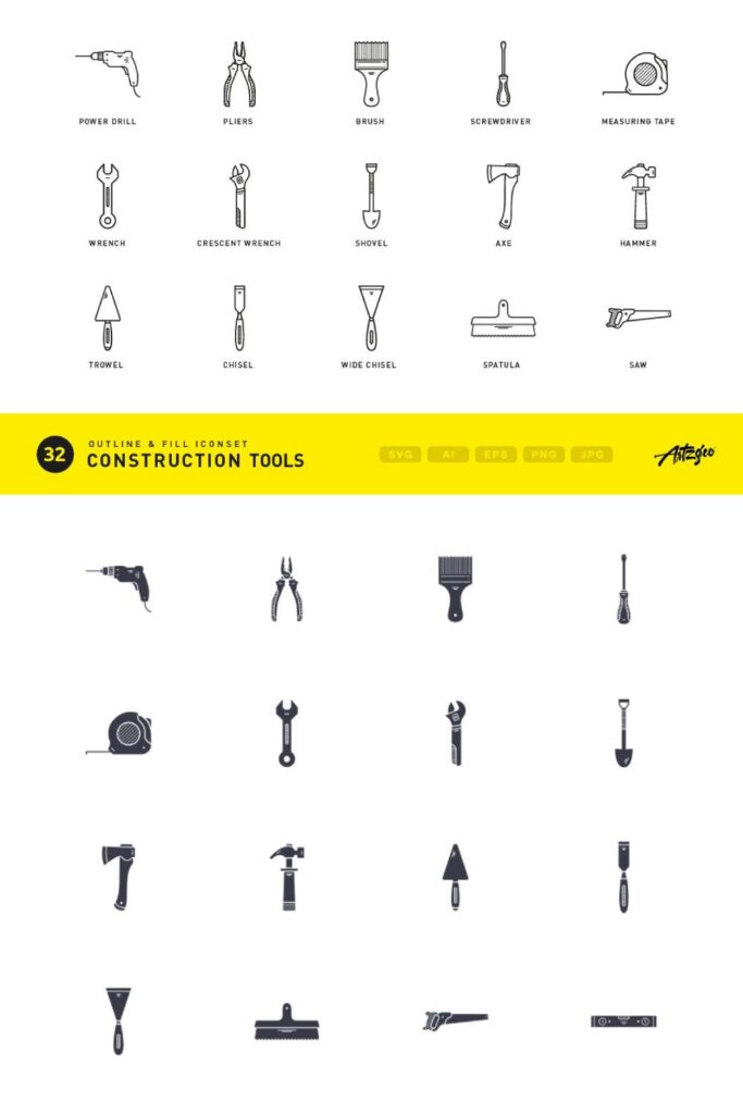 Construction Tools (Vector Icons) – MasterBundles