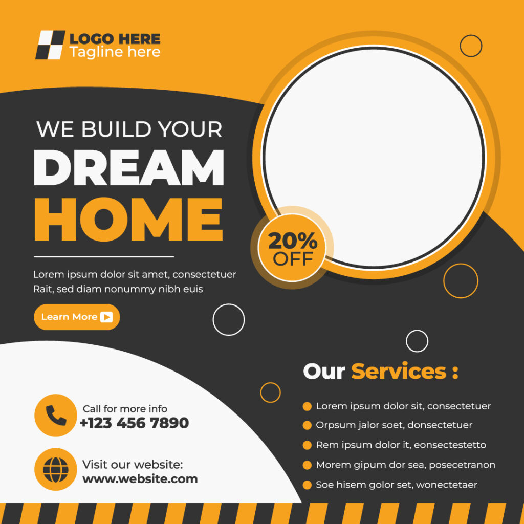 Constructions Engineering Social Media Post Template Design Or ...