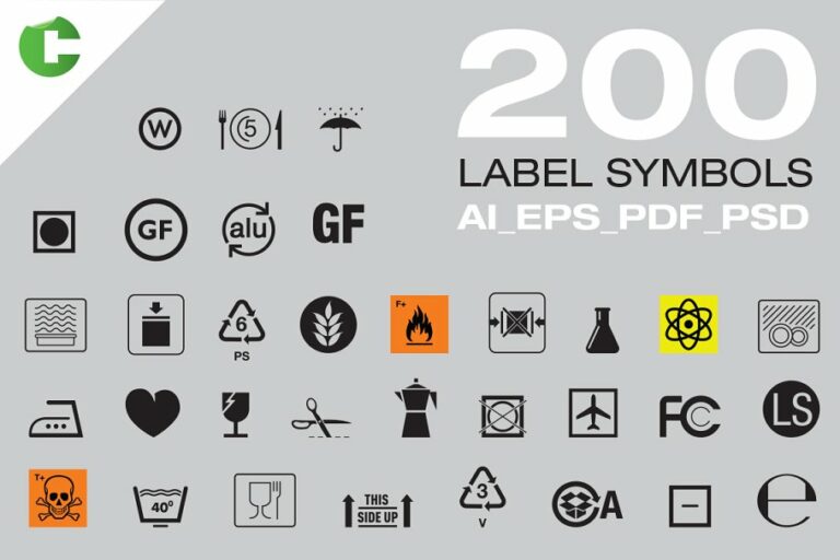 200 Label Symbols – MasterBundles