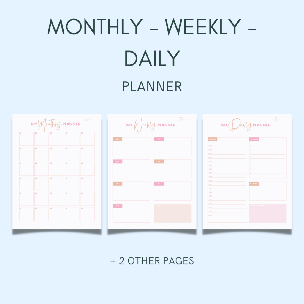 Monthly Weekly Daily Printable Planner - MasterBundles