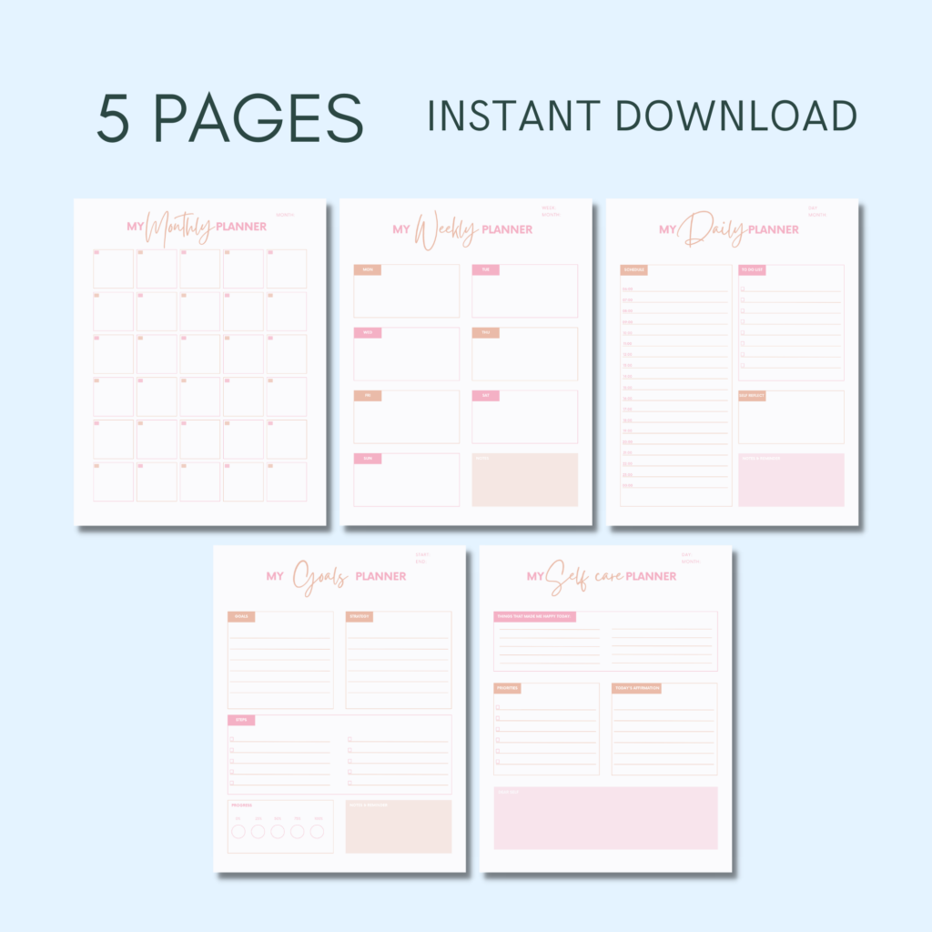 Monthly Weekly Daily Printable Planner - MasterBundles