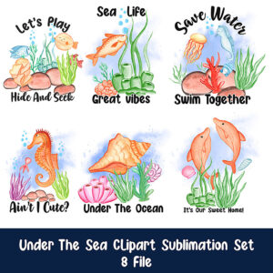 Watercolor Under The Sea Clipart Set, Under The Sea - MasterBundles