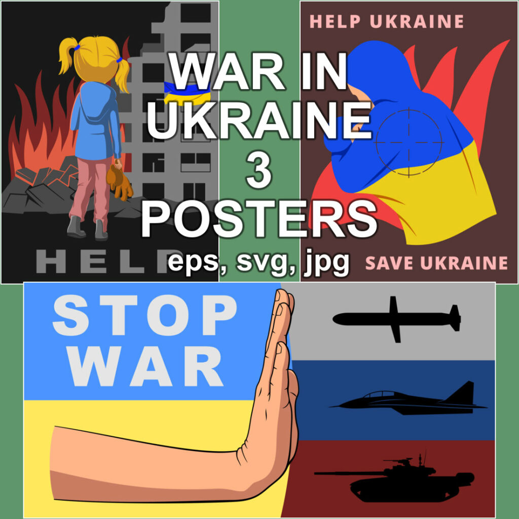 Save, Help Ukraine, Stop War Posters - MasterBundles