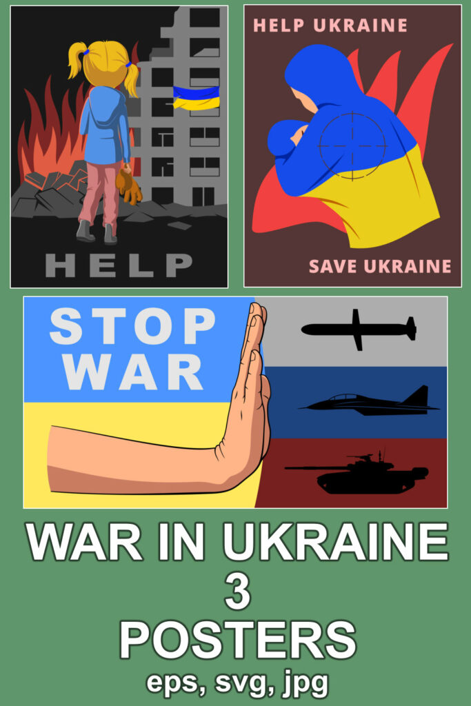 Save, Help Ukraine, Stop War Posters - MasterBundles