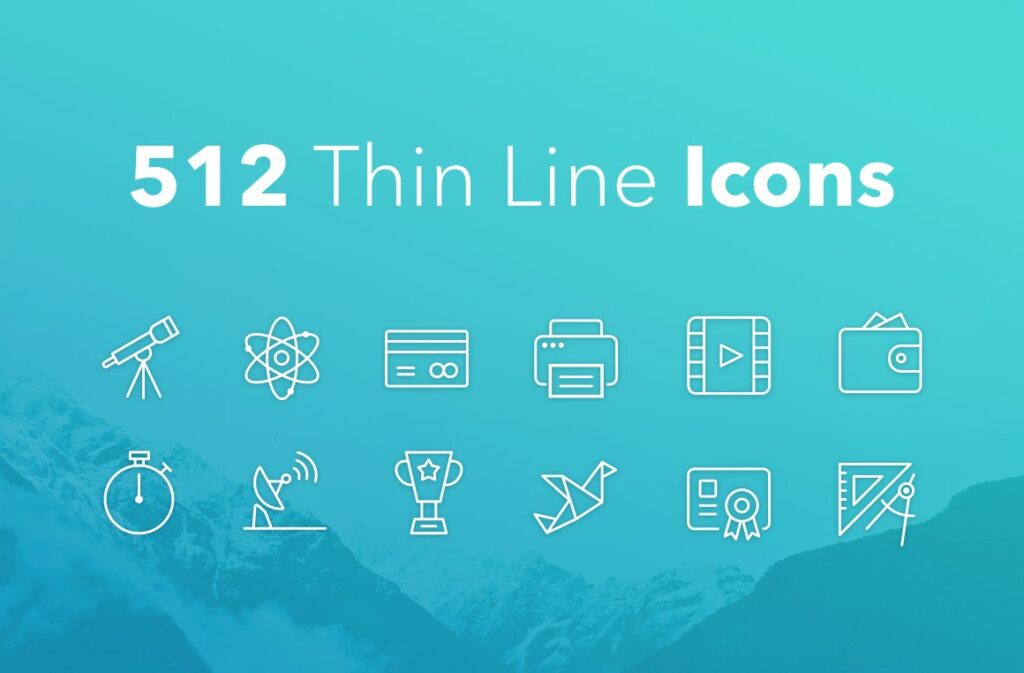 512 Thin Line Icons – MasterBundles