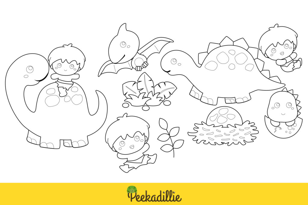 A Caveman and Dinosaur ancient age Digital Stamp - MasterBundles