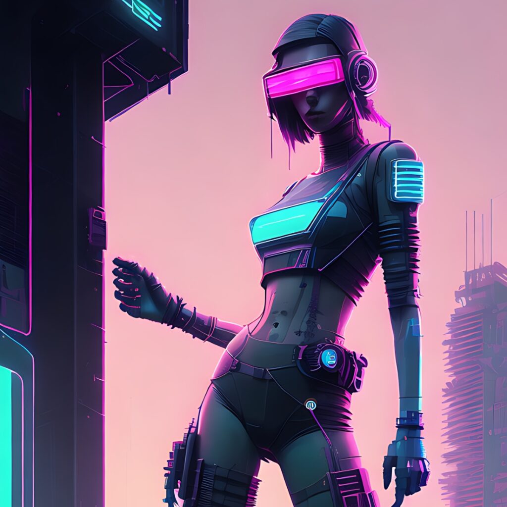 Cyberpunk Girls 15 Illustrations For Design Or Characters Profile In Brush Stroke Style 