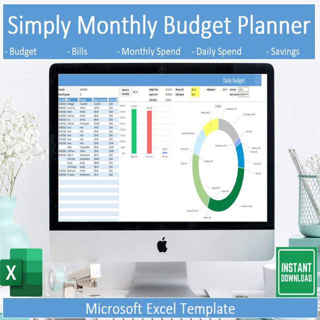Simple Daily Spending Budgeting Template - MasterBundles