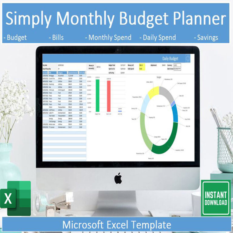 Simple Daily Spending Budgeting Template - MasterBundles