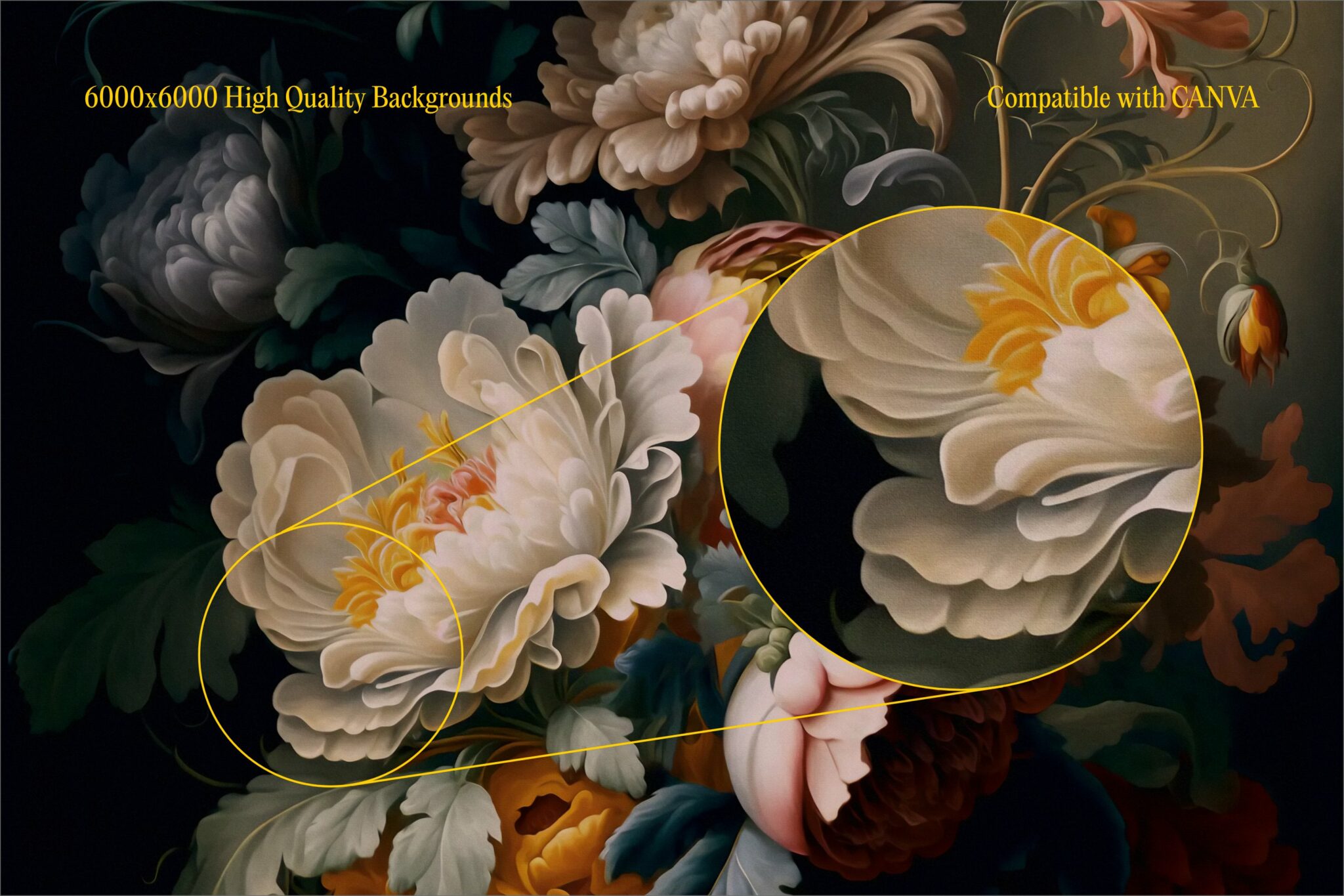 Dark Academia Aesthetic Flower BGs – MasterBundles