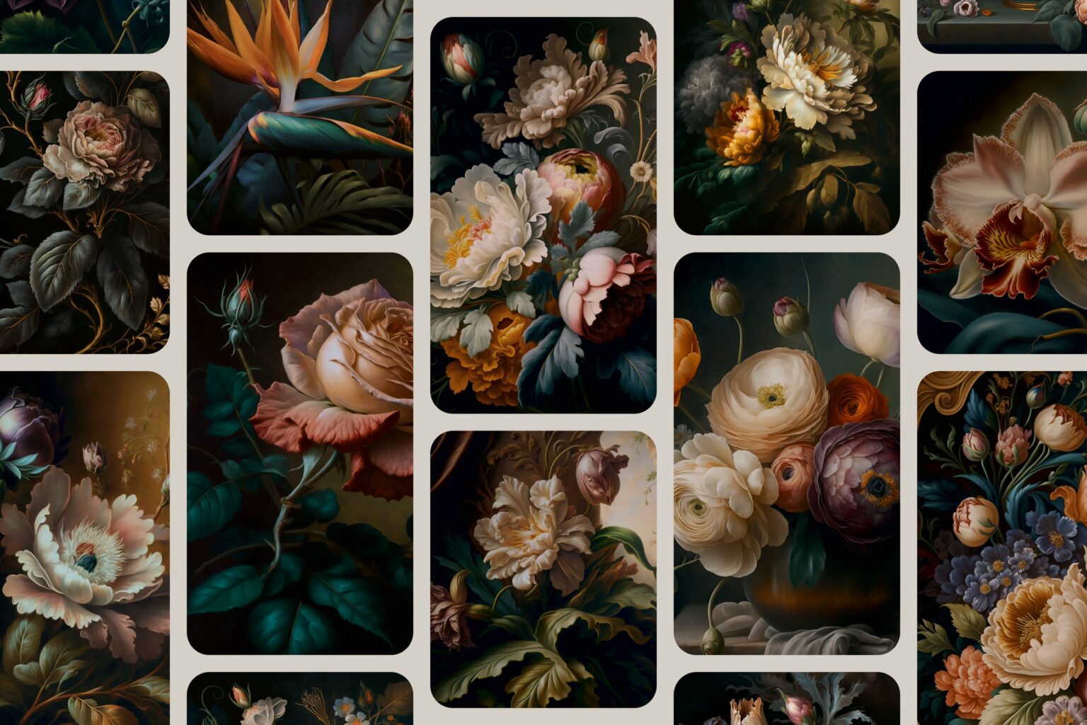 Dark Academia Aesthetic Flower BGs – MasterBundles