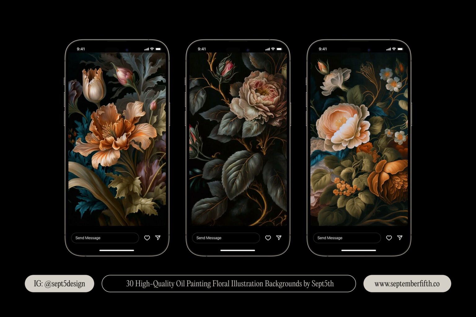 Dark Academia Aesthetic Flower BGs – MasterBundles
