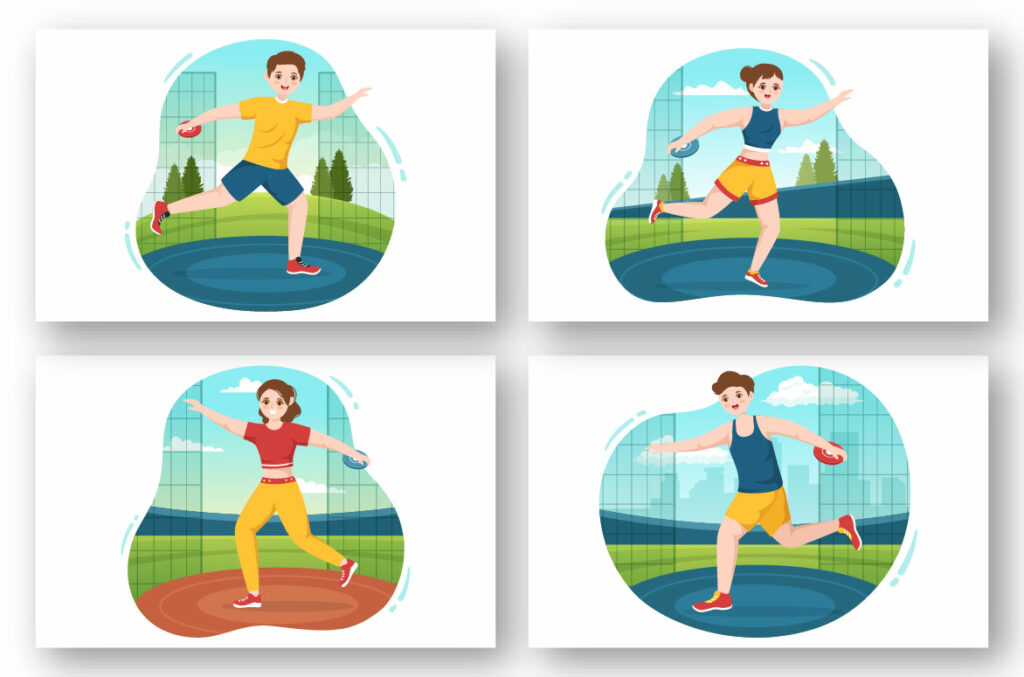 10 Discus Throw Playing Illustration - MasterBundles
