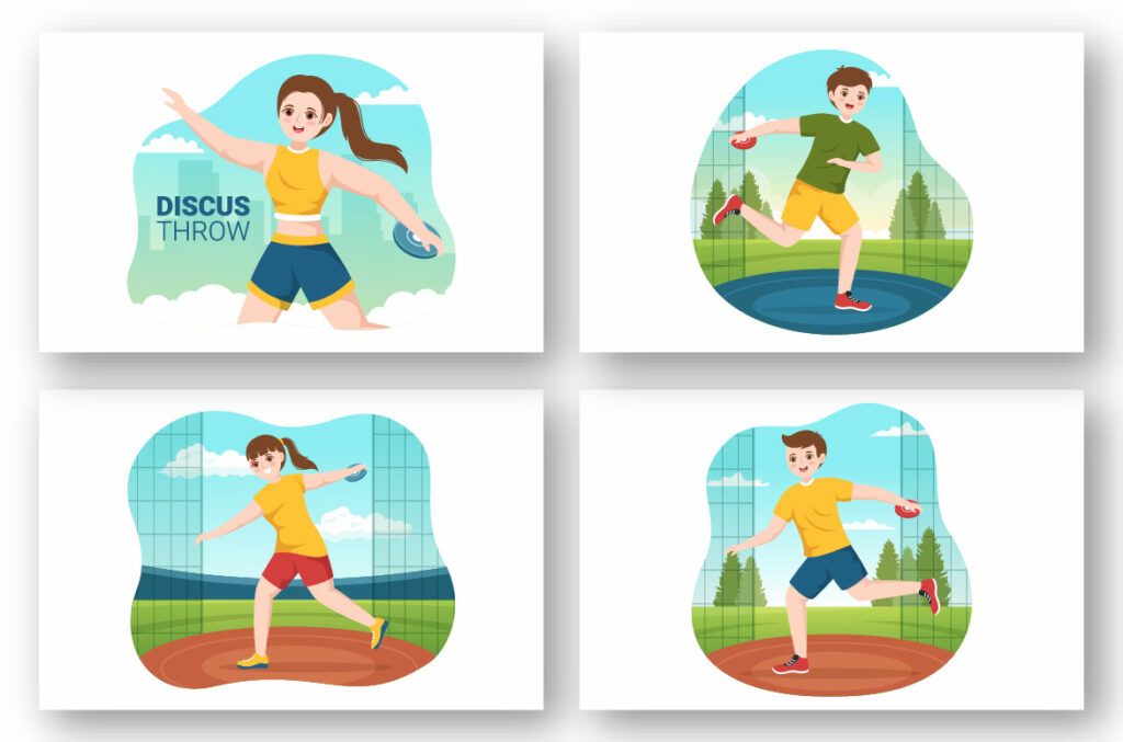 10 Discus Throw Playing Illustration - MasterBundles