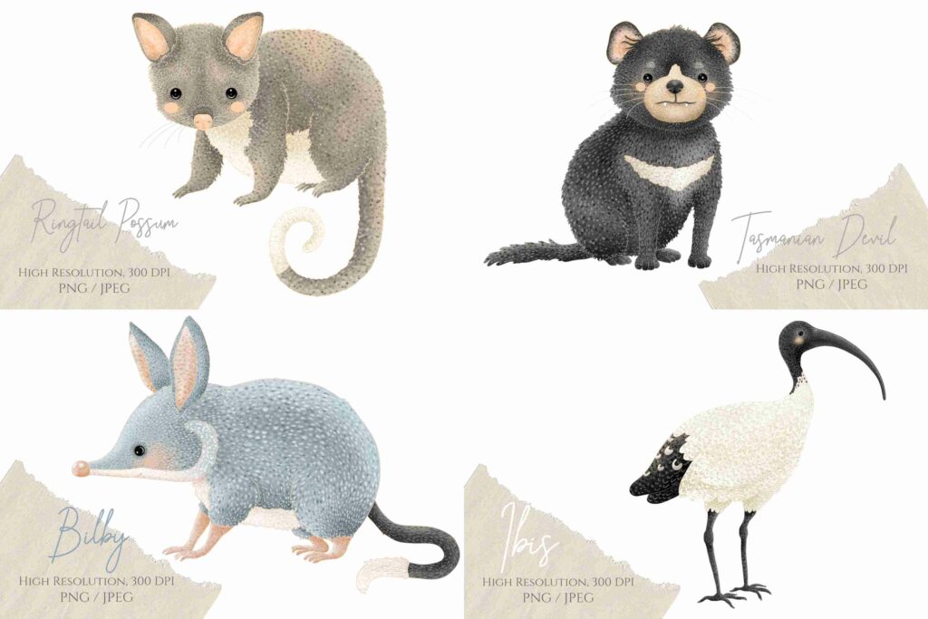 Australian Animals Vol II Clip Art Collection - MasterBundles