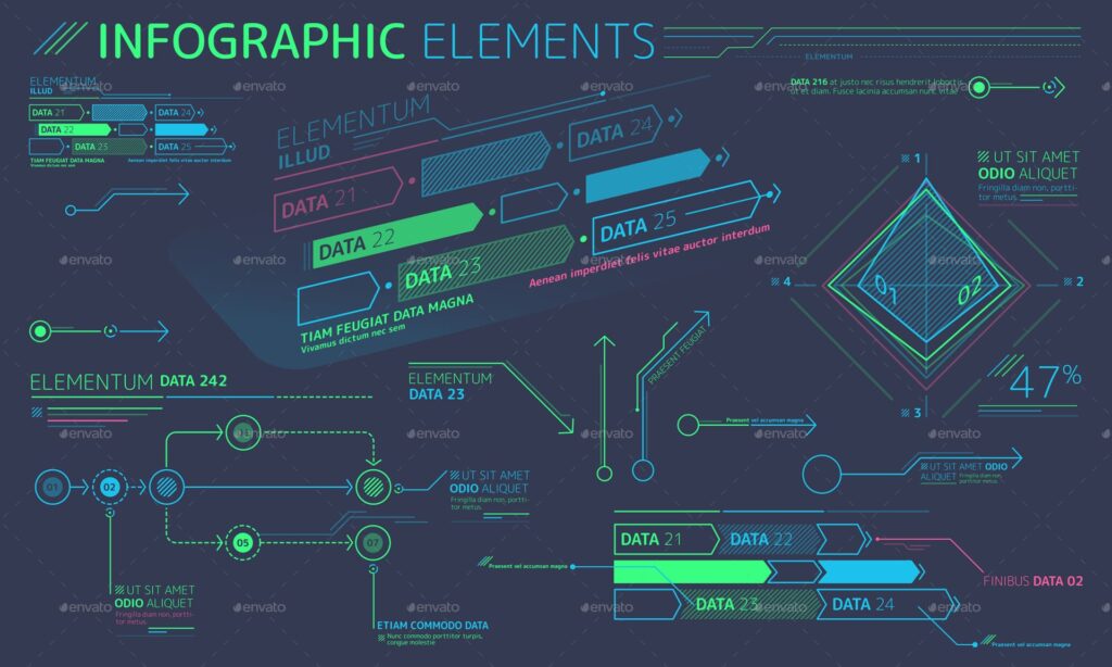 Flat Infographic Elements – MasterBundles