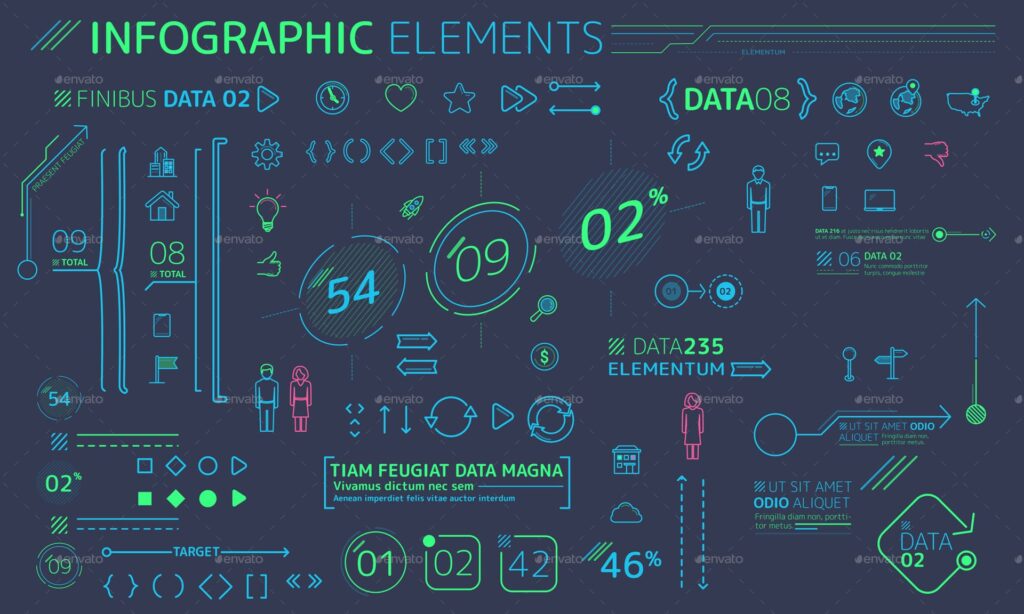 Flat Infographic Elements – MasterBundles