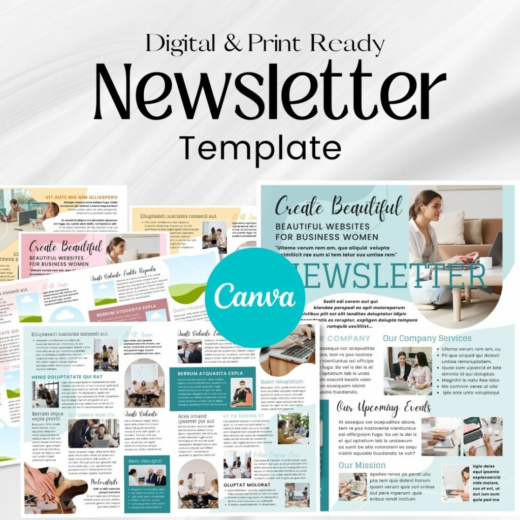 Download Canva Newsletter Template, Digital and Printable|MasterBundles