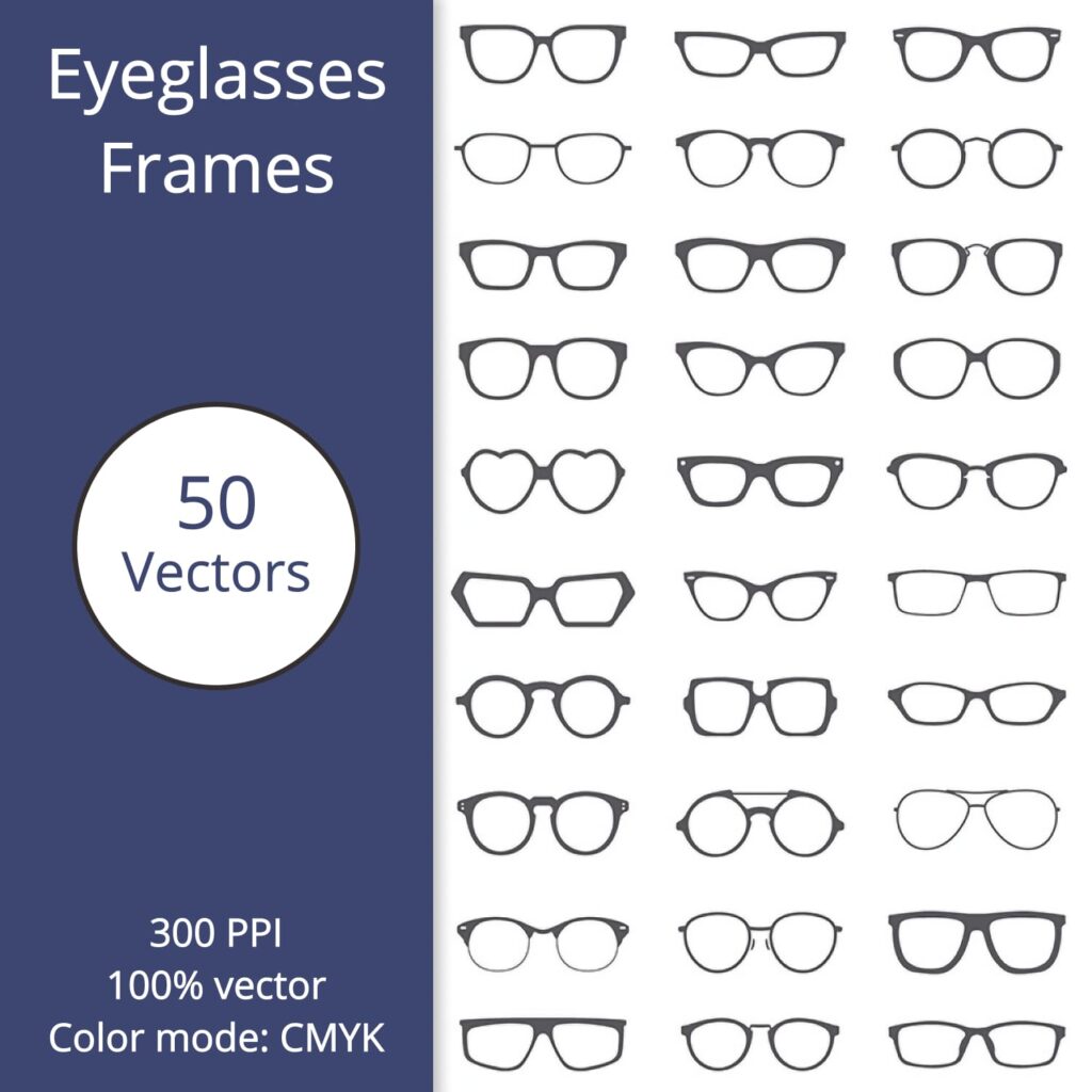 Eyeglasses Frames - 50 Vectors – MasterBundles