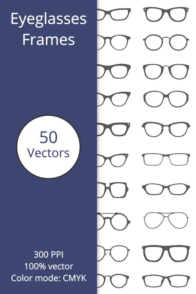Eyeglasses Frames - 50 Vectors – MasterBundles