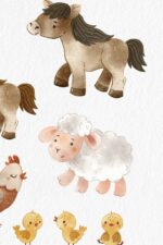 Cute Farm Watercolor Clipart – MasterBundles