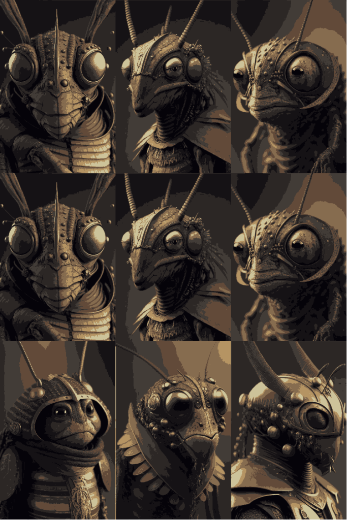 Exclusive Collection of 5 Warrior Insect Characters | MasterBundles