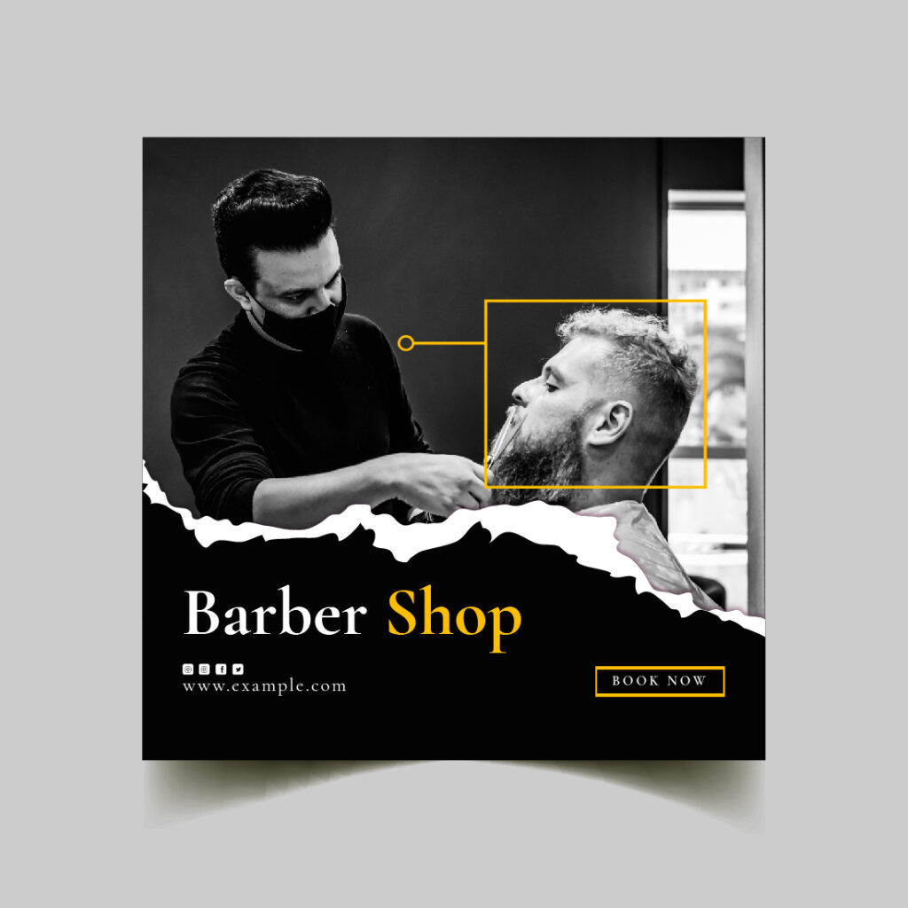 9 Barber Shop Social Media Post - MasterBundles