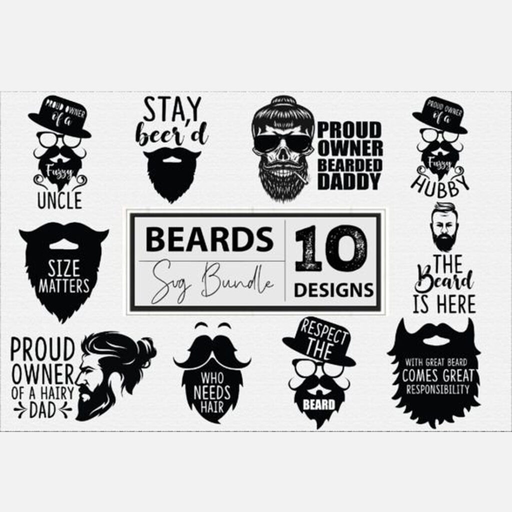 10 Beards Designs Bundle - MasterBundles
