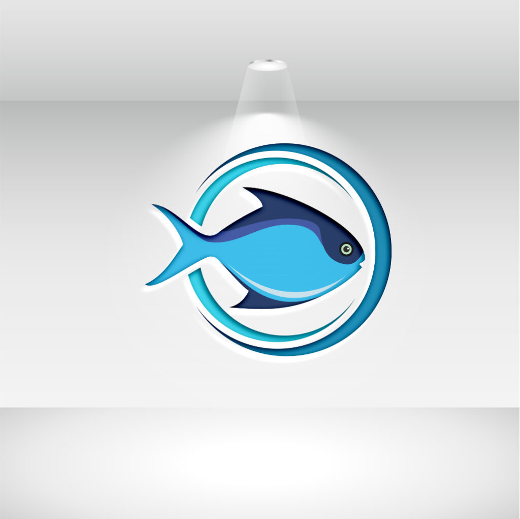 Fish in a circle. Fish logo design template. Seafood restaurant shop ...