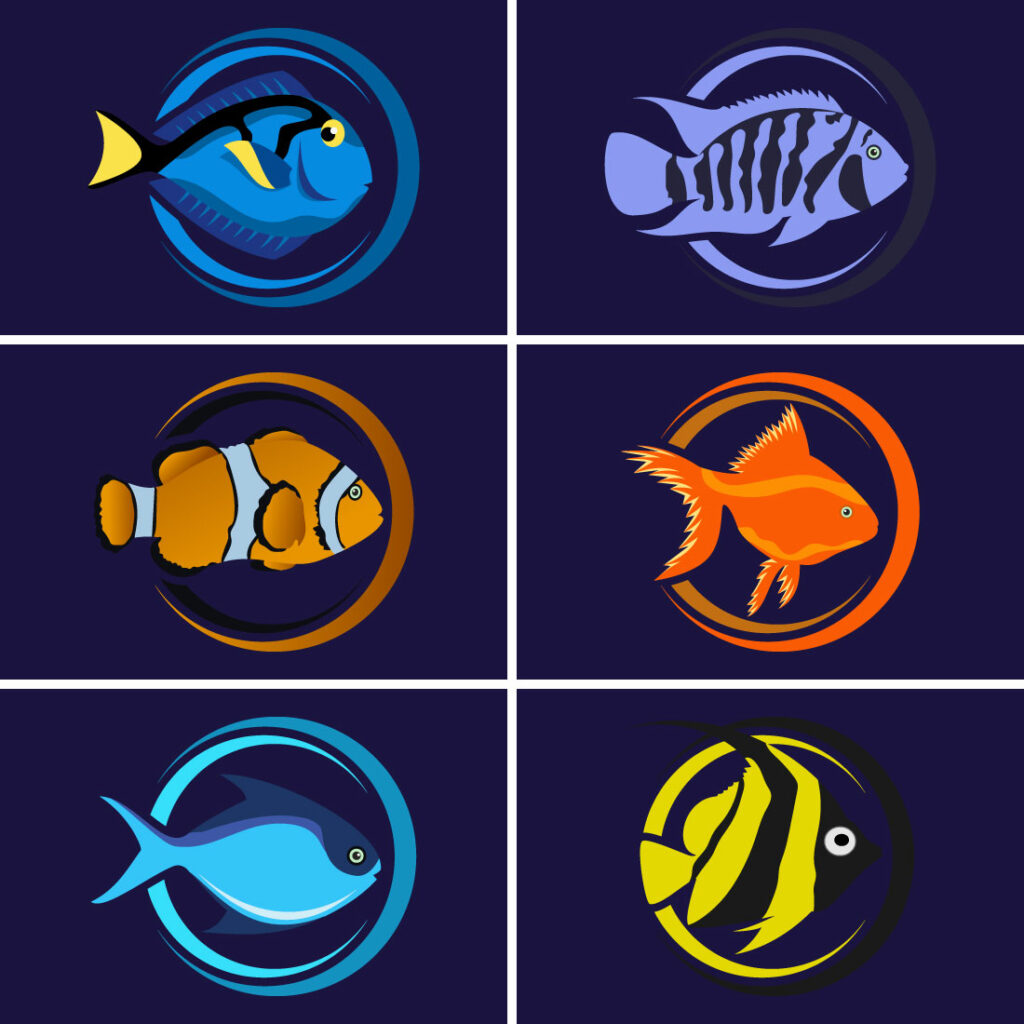 Fish in a circle. Fish logo design template. Seafood restaurant shop ...