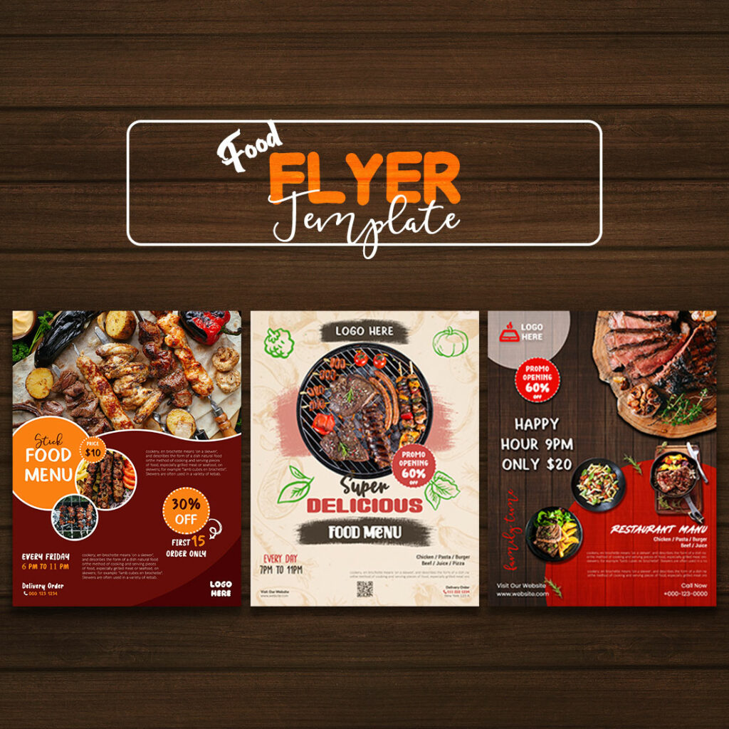 Food Flyer Design Bundle Template - MasterBundles