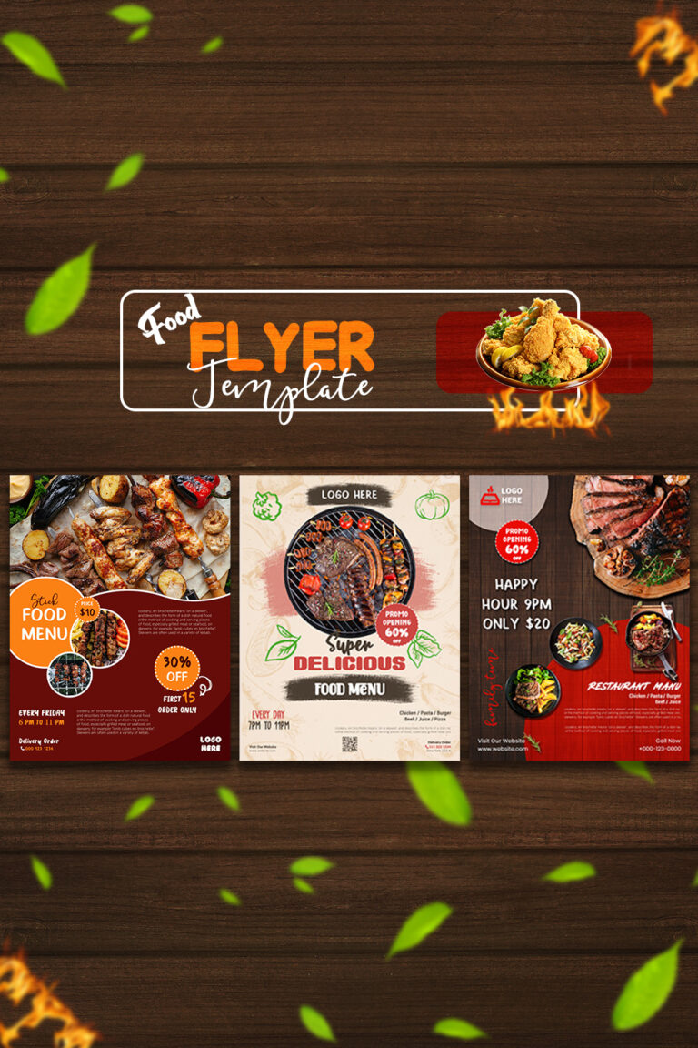 Food Flyer Design Bundle Template - MasterBundles