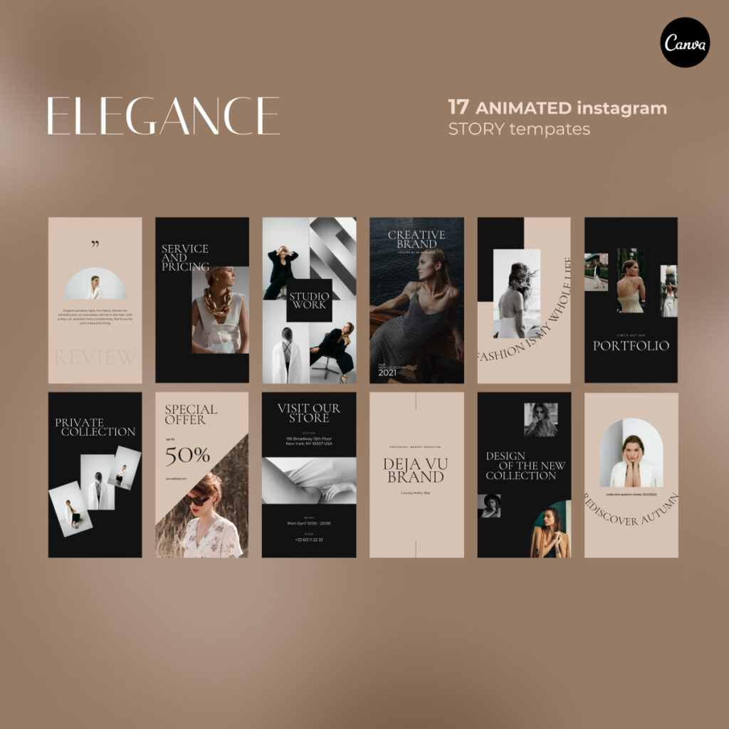 Elegant Instagram Stories Canva Templates - MasterBundles