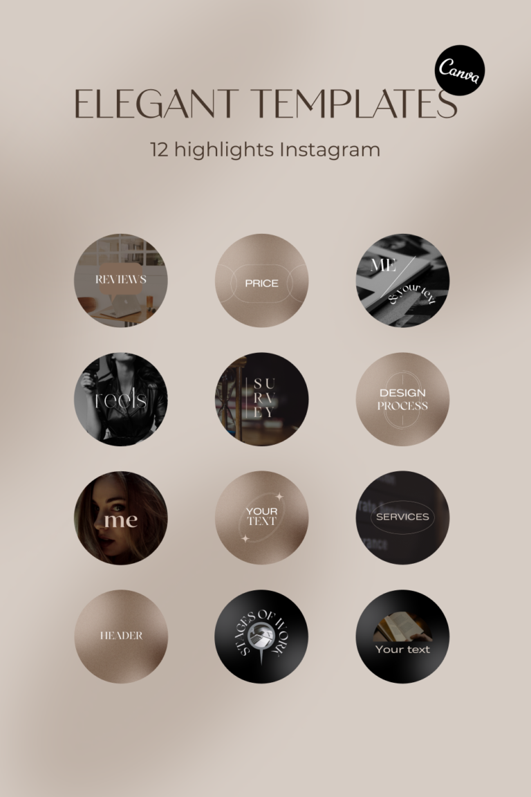Elegant Highlights Instagram in Canva - MasterBundles