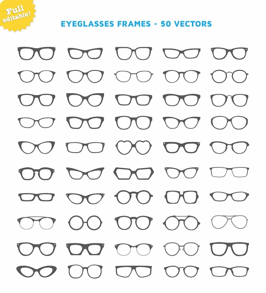 Eyeglasses Frames - 50 Vectors – MasterBundles