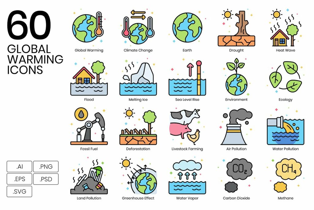 60 Global Warming Icons | Vivid – MasterBundles