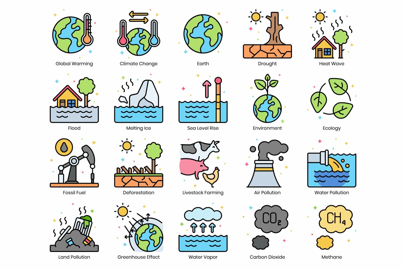 60 Global Warming Icons | Vivid – MasterBundles