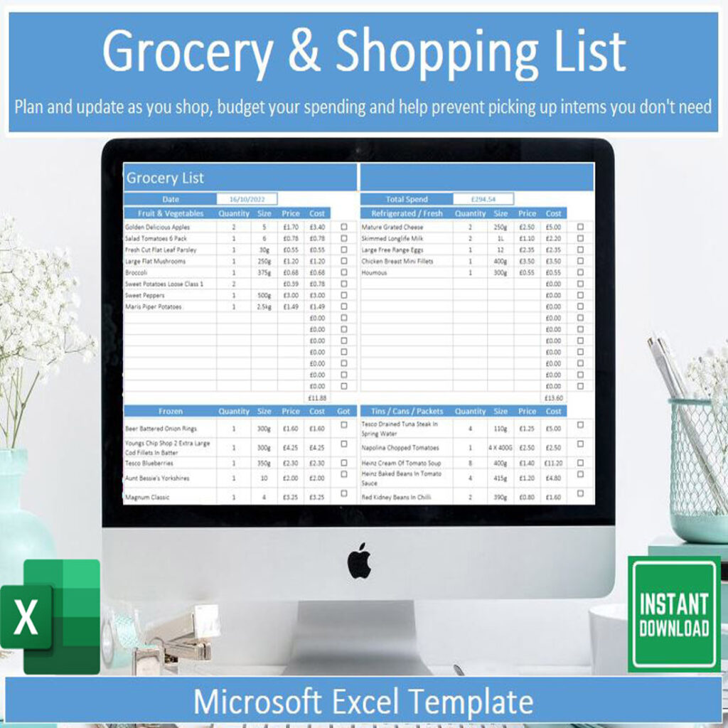 Editable Grocery, Shopping List Template - MasterBundles