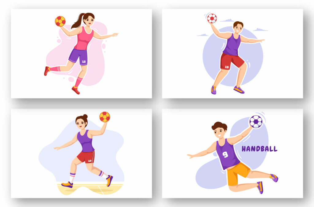 12 Handball Sports Illustration - MasterBundles