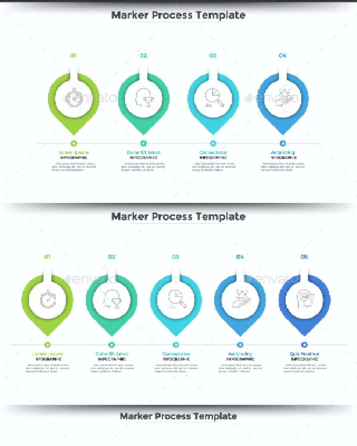 Horizontal Infographic Process Template – MasterBundles
