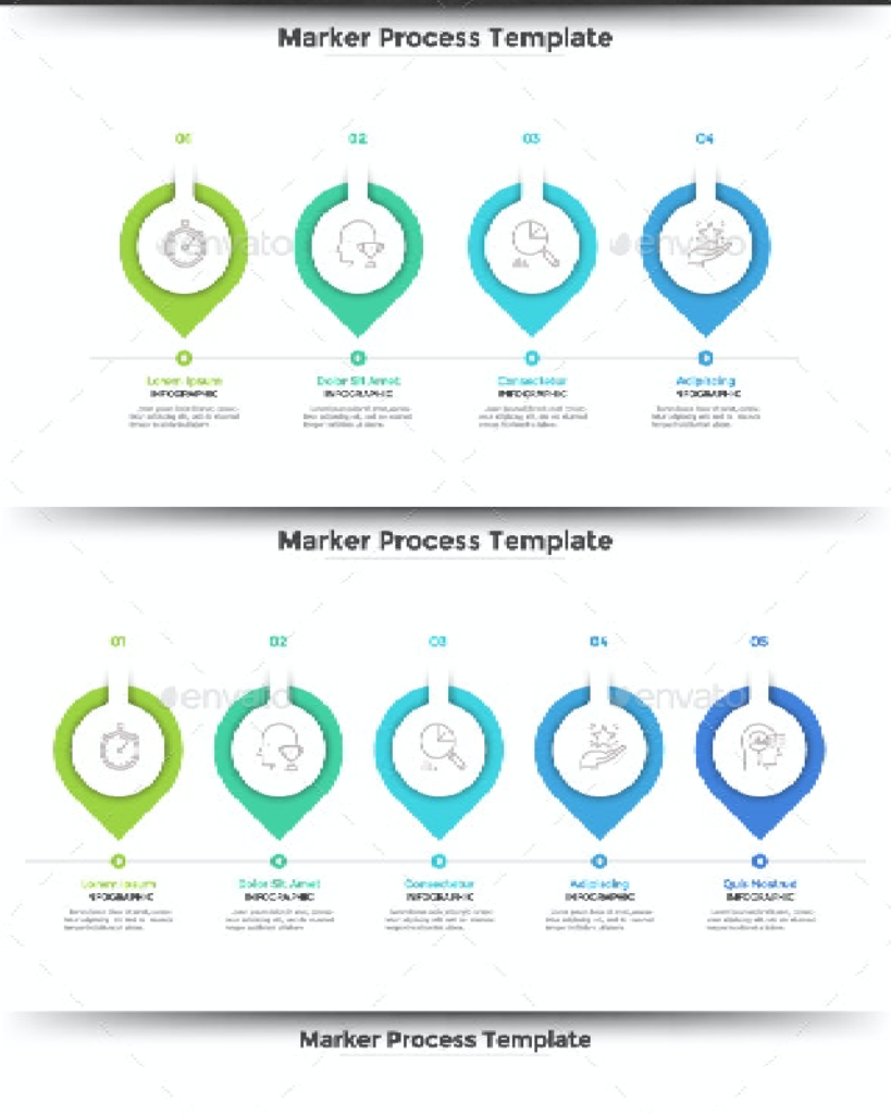 Horizontal Infographic Process Template – MasterBundles