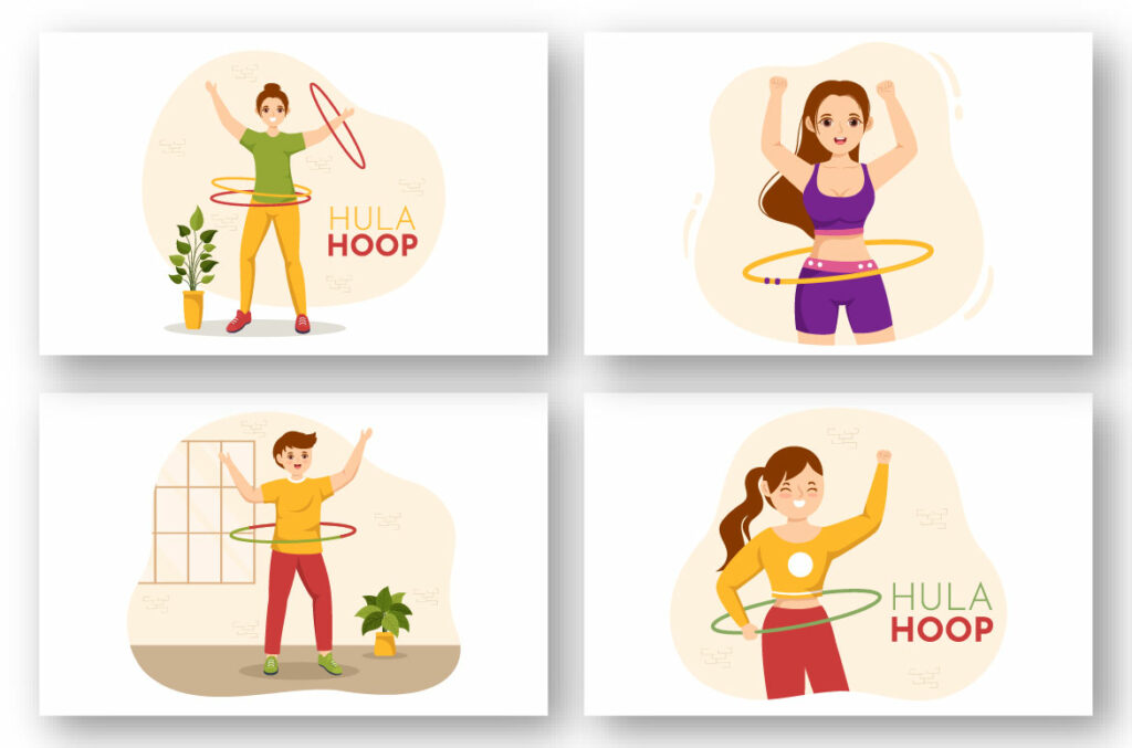 12 Playing Hula Hoop Illustration - MasterBundles
