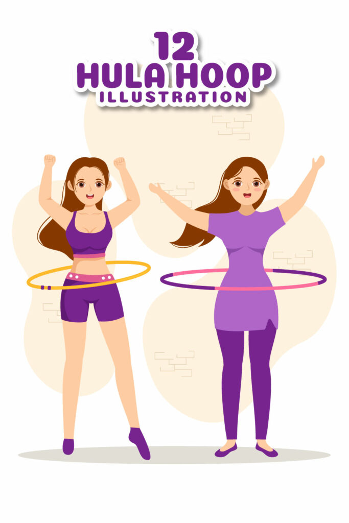 12 Playing Hula Hoop Illustration - MasterBundles