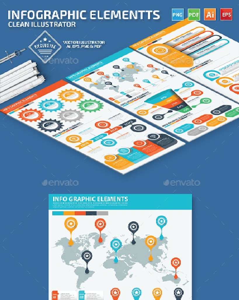 Vector Infographic Elements Design – MasterBundles