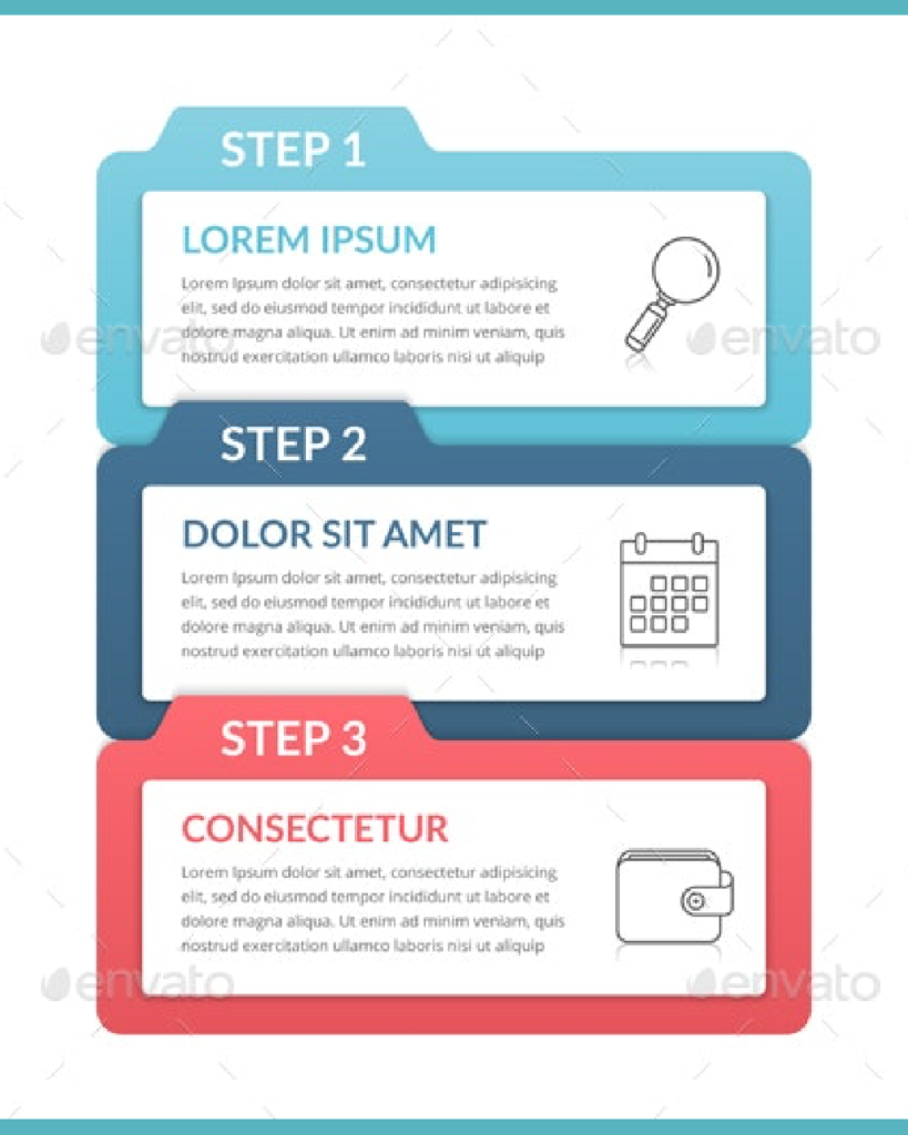 Infographic Template With 3 Steps – MasterBundles