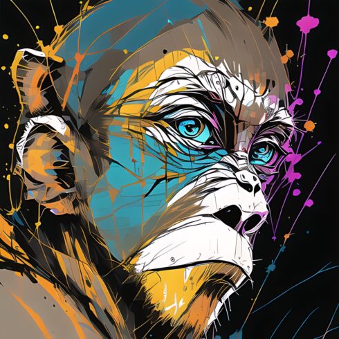 - 12 Monkeys - Illustrations for design or characters Profile In Brush Stroke Style | MasterBundles