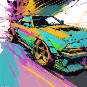 - Speed Cars - 4 Illustrations for design In Brush Stroke Style ...