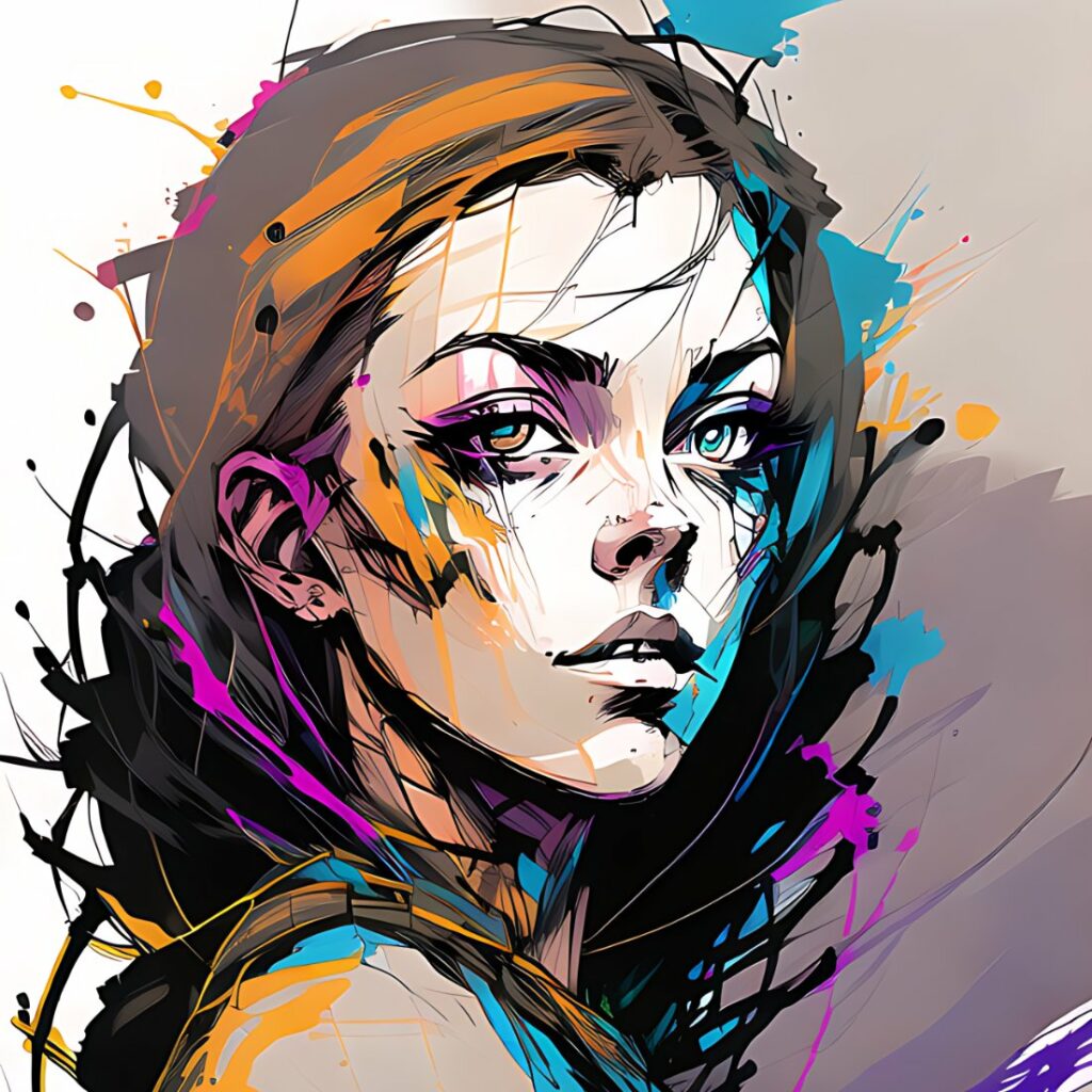 20 illustration characters profile in brush stroke style | MasterBundles