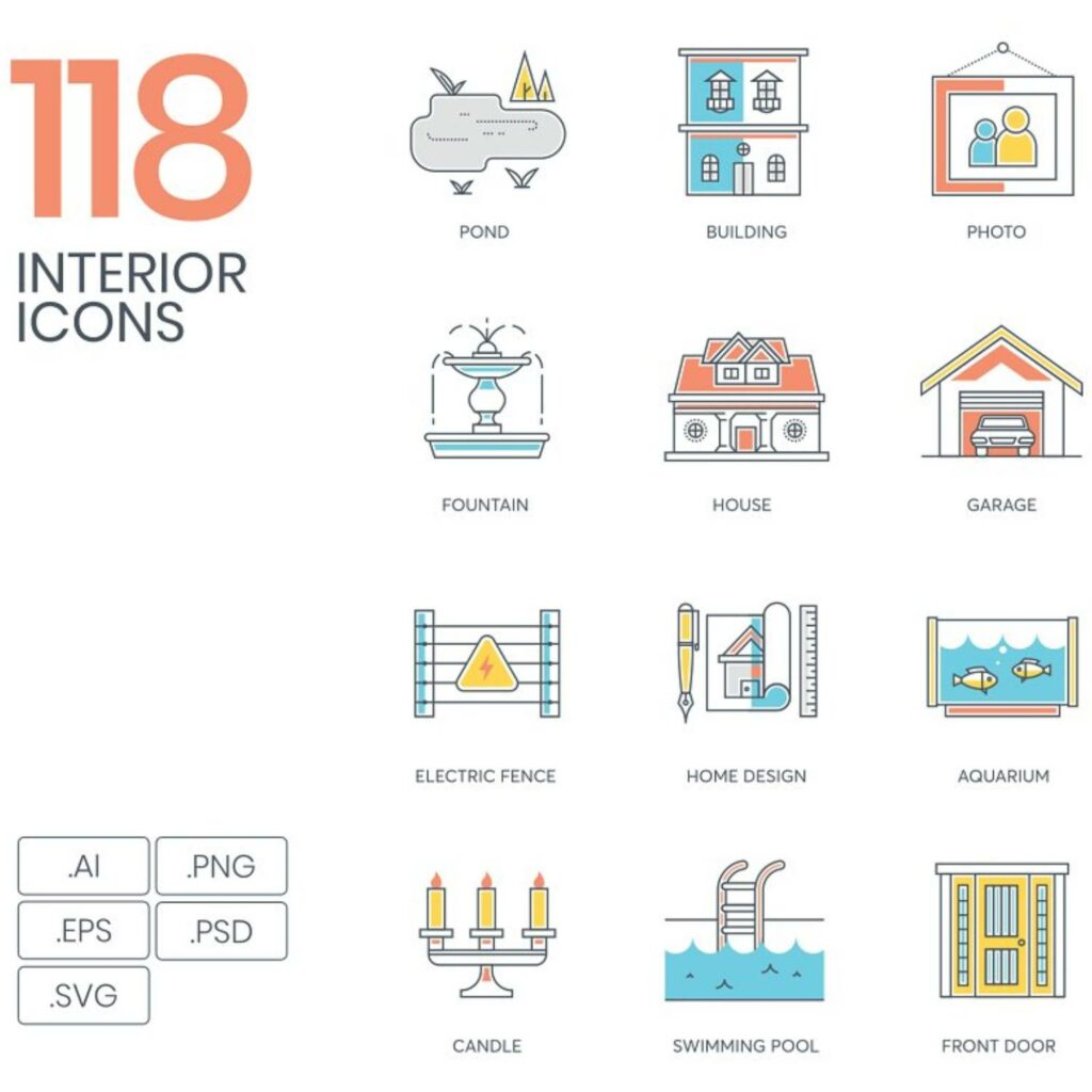 Interior Design & Furniture Icons – MasterBundles