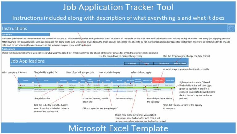 Job Application Tracker Tool for Microsoft Excel - MasterBundles Job Application Tracker Tool for Microsoft Excel - MasterBundles